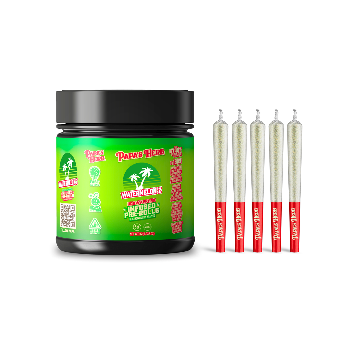 INFUSED 5 PACK WATERMELON Z INDICA – Papa's Herb
